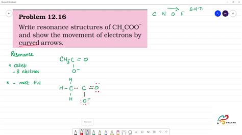 Write Resonance Structures Of Ch Cooand Show The Movement Of Electrons
