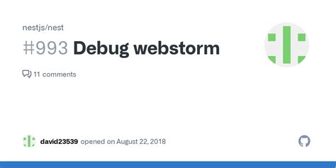 debug webstorm · issue 993 · nestjs nest · github