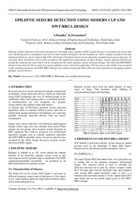 pdf epileptic seizure detection using modern clp and dwt rrca design esat journals