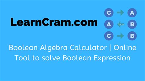 boolean algebra calculator online tool to solve boolean expression learn cram