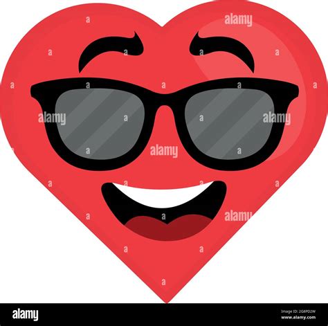 Caricatura Del Corazón Rojo Sonriente Caricatura Emoji Cara Personaje