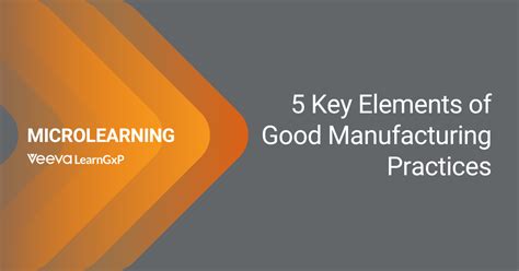 Key Elements Of Good Manufacturing Practices Learngxp Accredited