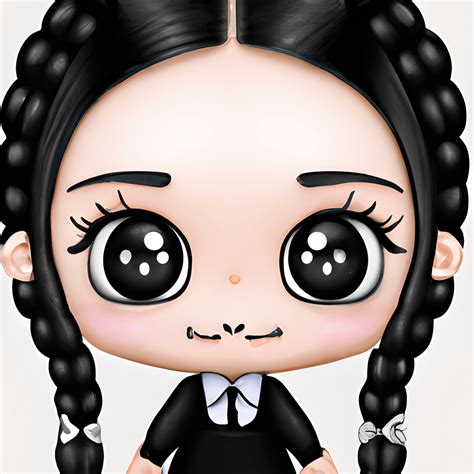 Graphique Wednesday Addams Kawaii Chibi Creative Fabrica