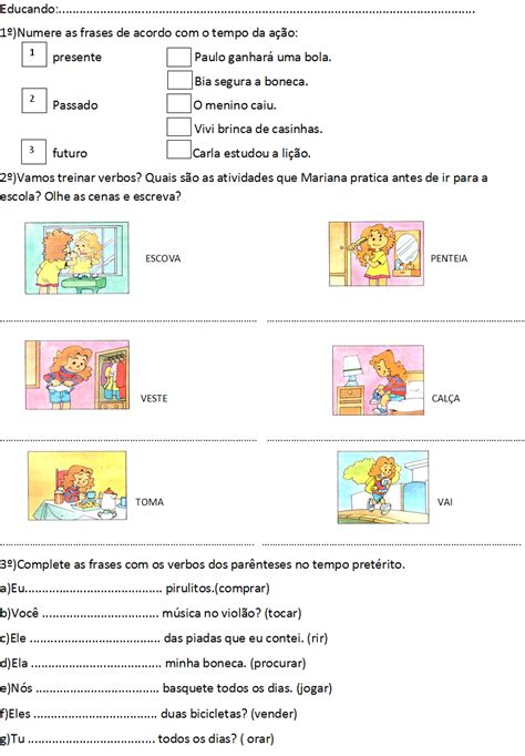 Atividade De Verbos Ano