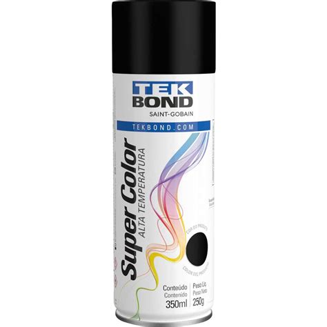 Tinta Spray Preto Fosco Alta Temperatura 350 Ml TEKBOND TEKBOND