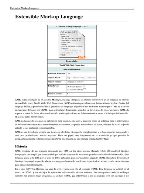 extensible markup language pdf xml lenguaje de marcado