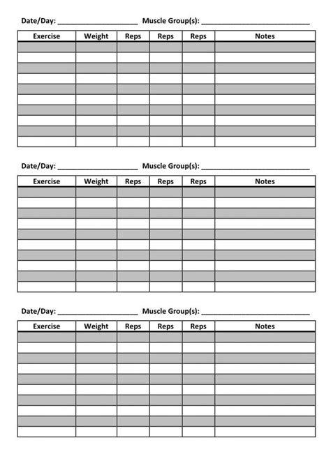 Workout Plan Template Excel
