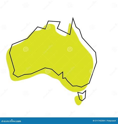 Mapa Simplificado De Vetores Da Austrália Ilustração do Vetor