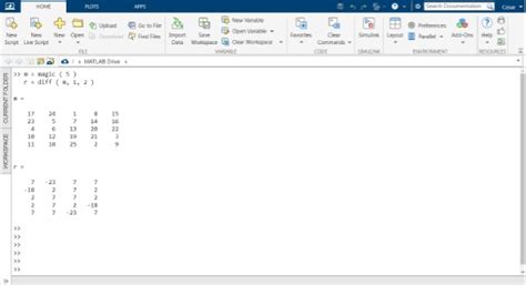 the diff function in matlab linux consultant