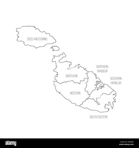 Malta Mapa Pol Tico De Las Divisiones Administrativas Imagen Vector De