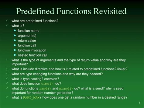 ppt predefined functions revisited powerpoint presentation free download id 9170541