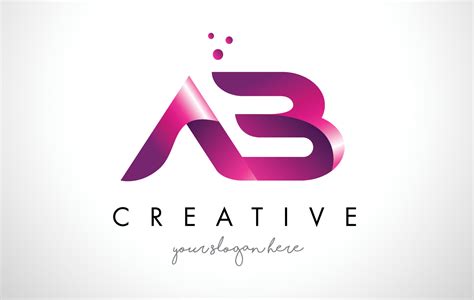 Diseño de logotipo letra ab con puntos y colores morados 4900459 Vector