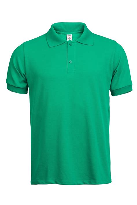 Camiseta Pólo masculina em malha piquet verde sem bolso Stampa e