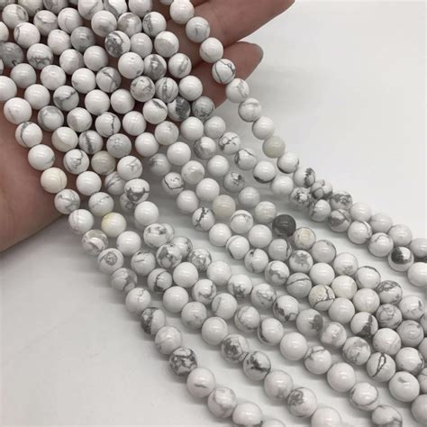 4 6 8 10 12mm Fashion Natural Stones White Turquoises Round Loose Beads