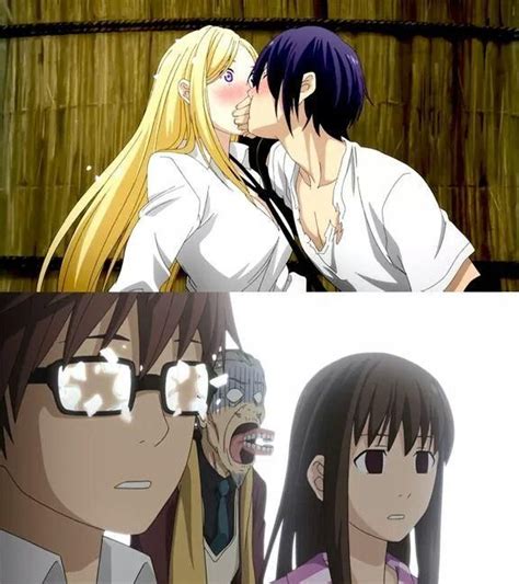 Yato Kisses Bishamon Noragami Ova Bishamonten Noragami Noragami