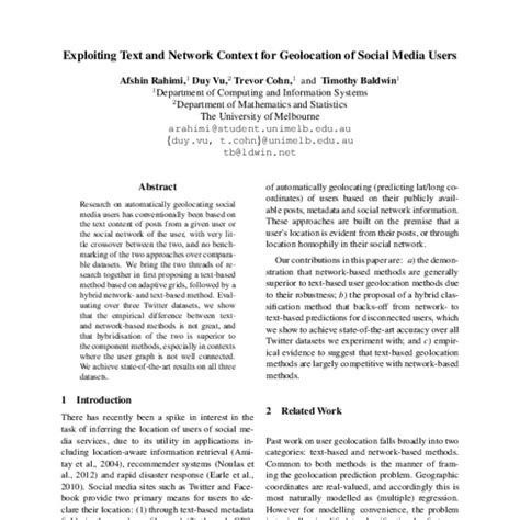 exploiting text and network context for geolocation of social media users acl anthology