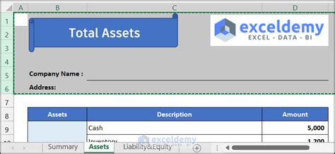 How To Create Consolidated Balance Sheet Format In Excel