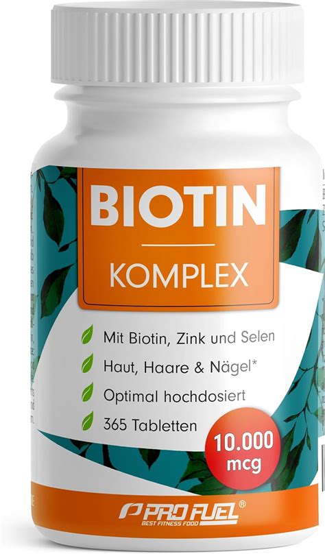 Biotin hochdosiert 10 000 mcg Haarwuchs Haut Nägel Biotin Zink