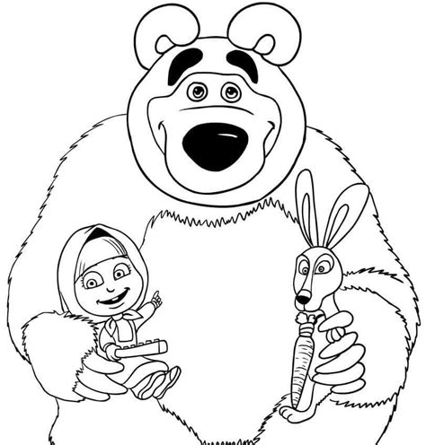 Masha Oso Y Conejo Para Colorear Imprimir E Dibujar ColoringOnly