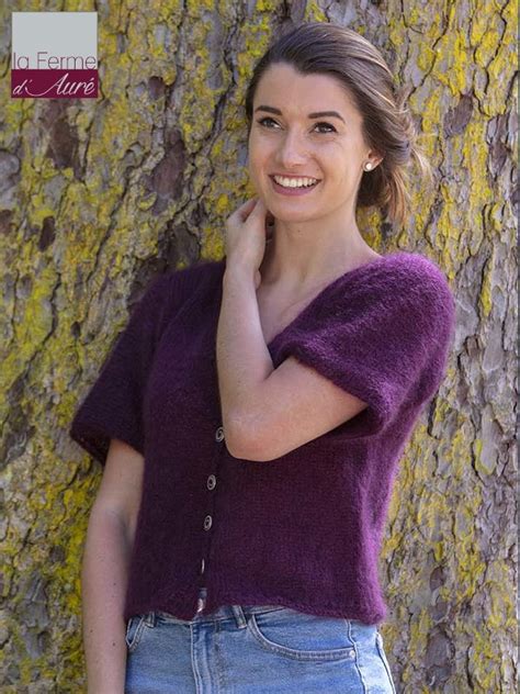 Modele Tricot Gilet Mohair et soie manches courtes la Ferme d Auré