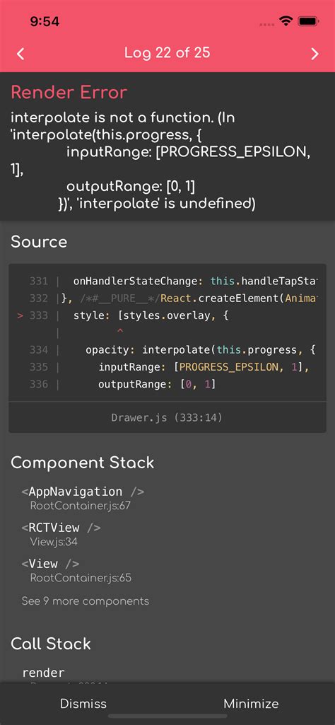 Render Error Interpolate Is Not A Function · Issue 9639 · React Navigationreact Navigation