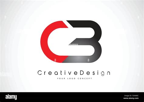 Red And Black Cb C B Letter Logo Design In Black Colors Creative