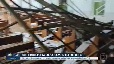 Vídeo Teto de igreja desaba e 80 pessoas ficam feridas MG1 G1
