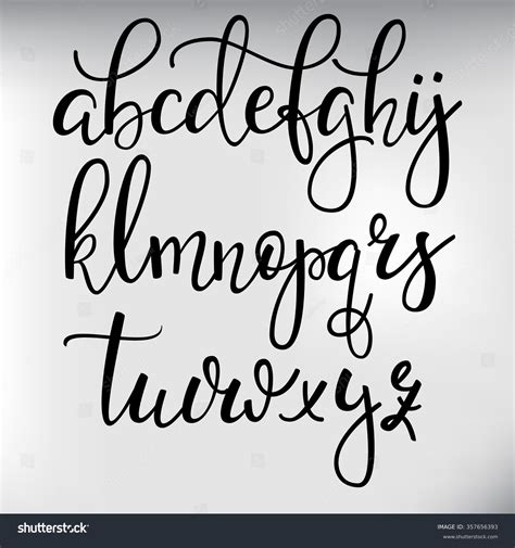 Handwritten Brush Style Modern Calligraphy Cursive Stock Vector