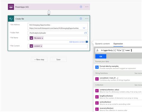 uploading to a sharepoint document library from power apps
