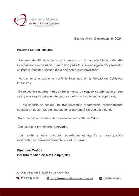 Osvaldo Laport Dio A Conocer El Estado De Salud De Roly Serrano