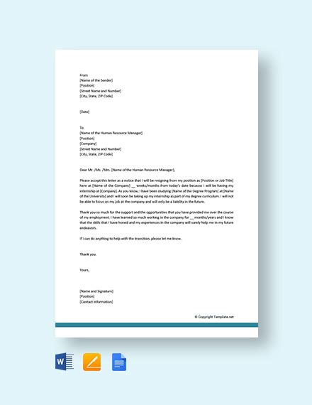 141 FREE Resignation Letter Templates In Google Docs Template Net