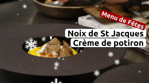 Recette de fêtes Noix de St Jacques crème de potiron YouTube