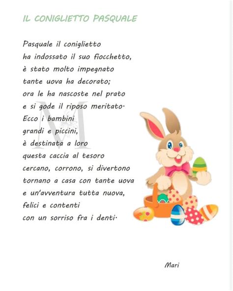 Il Coniglietto Pasquale Filastrocche Pasqua Coniglietto Pasquale