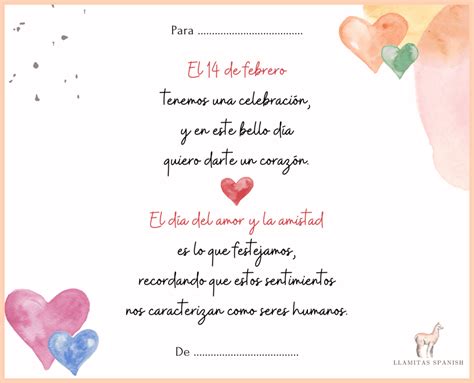 Spanish Love And Friendship Poems Llamitas Spanish