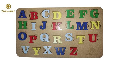 Tabuleiro de encaixe alfabeto jogo educativo Taôco Kids Letras