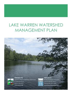 Fillable Online Lake Warren Watershed Management Plan LAKE WARREN
