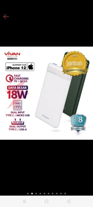 VIVAN VPB M10 10000mAh 18W Power Bank Lazada Indonesia