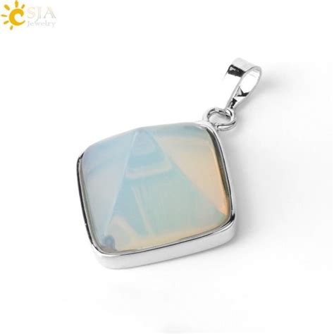 CSJA pendentifs pyramides en pierres naturelles carrés cristal