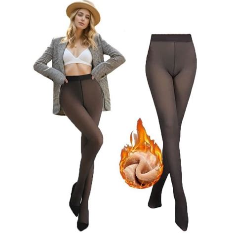 Collant Chaud En Polaire Hiver Pour Femme Leggings Taille Haute