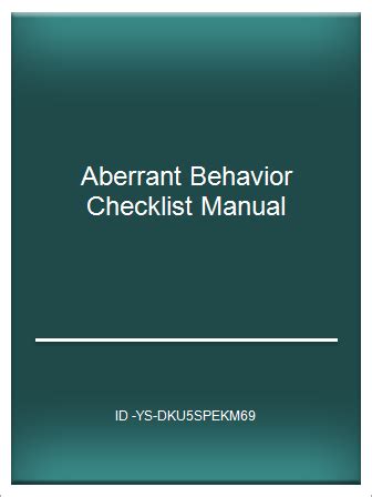 Edition PDF Aberrant Behavior Checklist Manual Telegraph