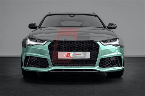 BKM Upgrade Front Bumper With Full LED Headlights Kit Fits Audi A6 S6
