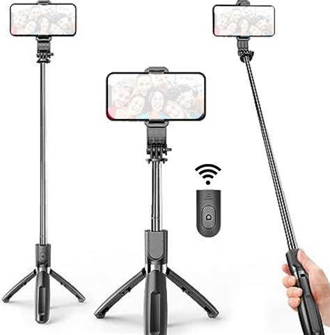 Tripé Bastão Pau De Selfie Bluetooth Retrátil E Portátil Controle