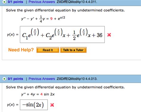 solved solve the given differential equation by undetermined