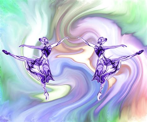 Twin Ballerinas Dancing On Clouds Digital Art By Abstract Angel Artist Stephen K Pixels