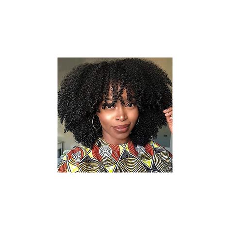 Buy Density Full Machine Made Human Hair Wig Afro Kinky Curly Wig