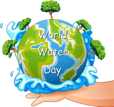 Water Day Poster With Hand Lifting Earth Illustration 6635620 Vector