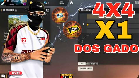FREE FIRE AO VIVO X1 DOS CRIA 4X4 4V4 SALA PERSONALIZADA FF 6V6 AO VIVO
