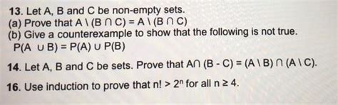 solved 13 let a b and c be non empty sets a prove that