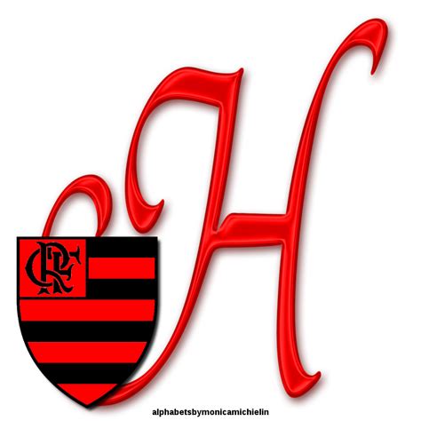 Monica Michielin Alfabetos ALFABETO FLAMENGO VERMELHO PRETO LOGO RED
