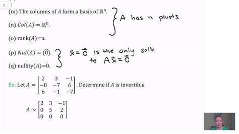 invertible matrix theorem revisited youtube